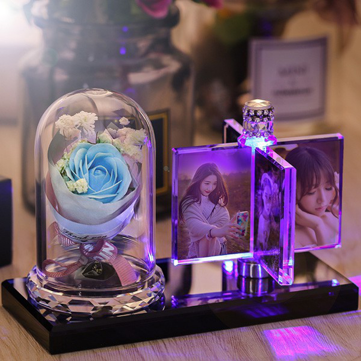 Personalized Photo LED Rose Lamp with Roses PW298 - Personalized Gift ...