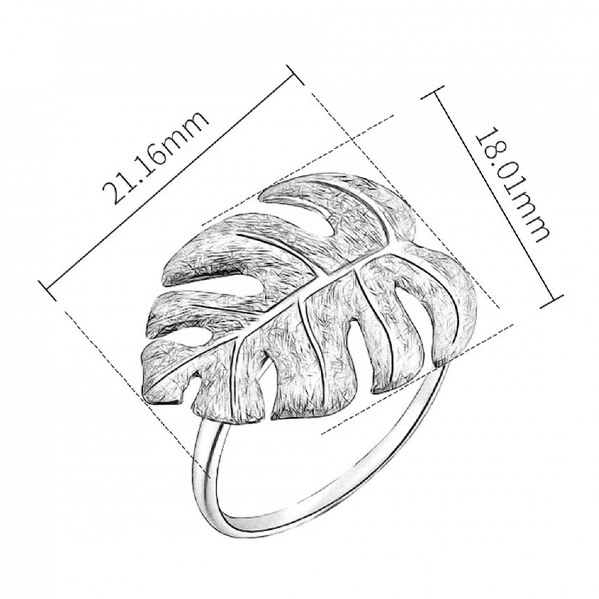 Monstera Leaf Ring PWB247 - Ring - PromiseIn