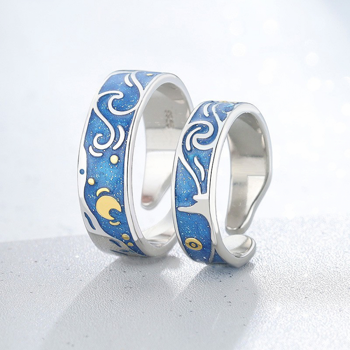 Van Gogh's Stars Couple Ring PWB476 - Ring - PromiseIn