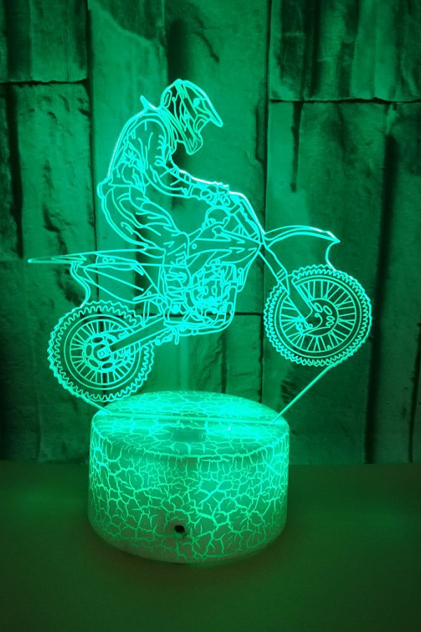 3D Motorcycle Illusion Lamp Gift 7/16 Colors PW554 - Personalized Gift ...