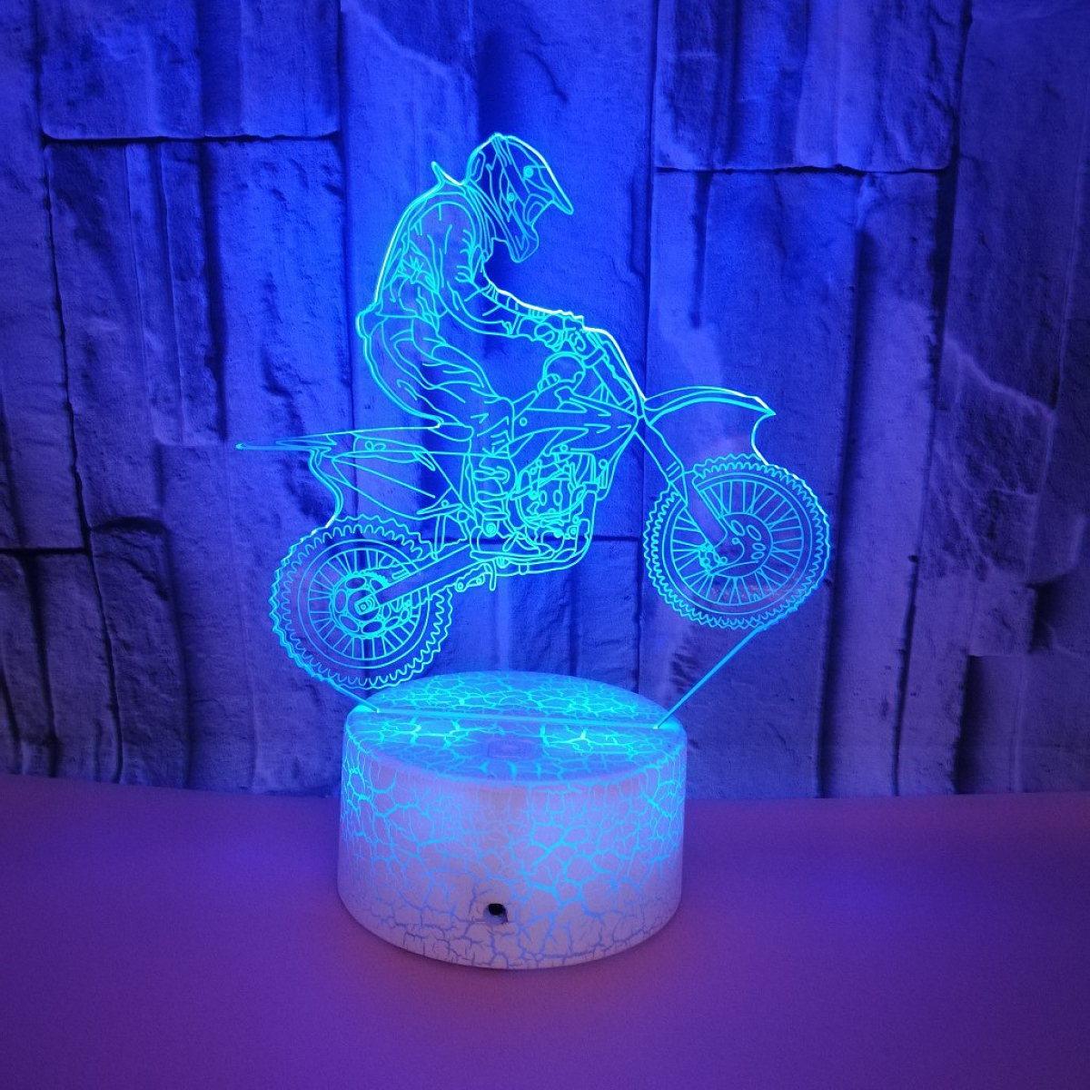 3D Motorcycle Illusion Lamp Gift 7/16 Colors PW554 - Personalized Gift ...