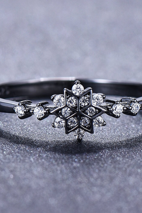 S925 Sterling Silver Snowflake Ring PWB241 - Ring - PromiseIn