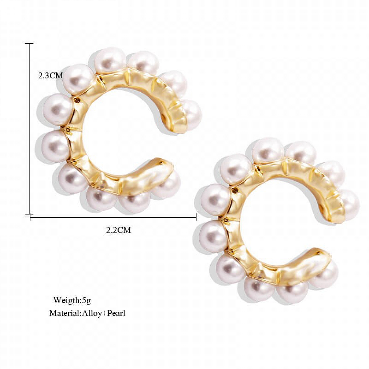 Elegant Pearl C Shape Earrings PW982 - Other Jewelry - PromiseIn