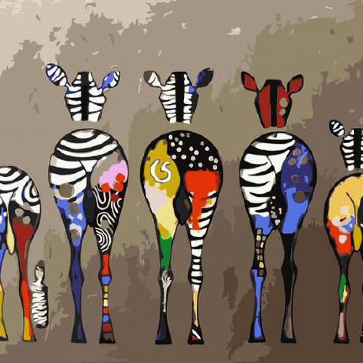 Animal Zebra Paint By Numbers Kits PW114 - Personalized Gift - PromiseIn