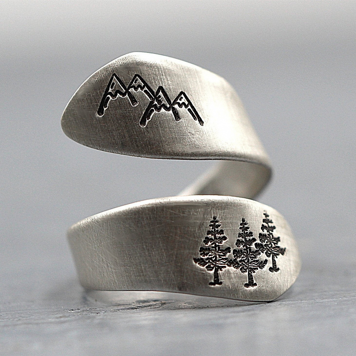 Natural landscape engraved ring PWB219 - Ring - PromiseIn