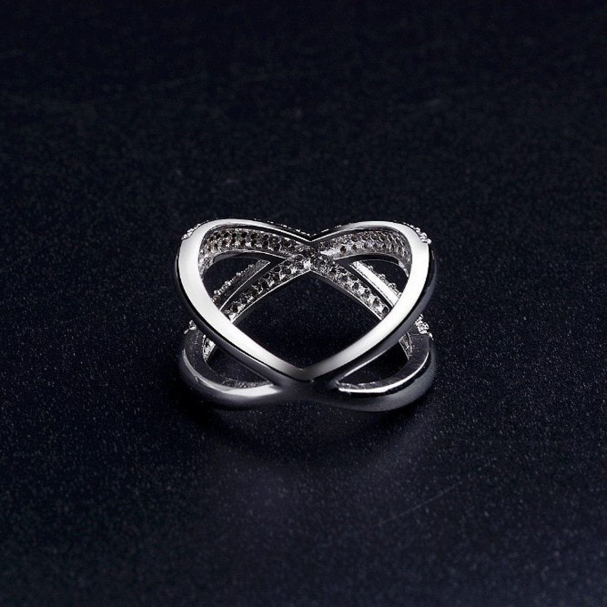 925 Sterling Silver X-shape Ring PWB252 - Ring - PromiseIn